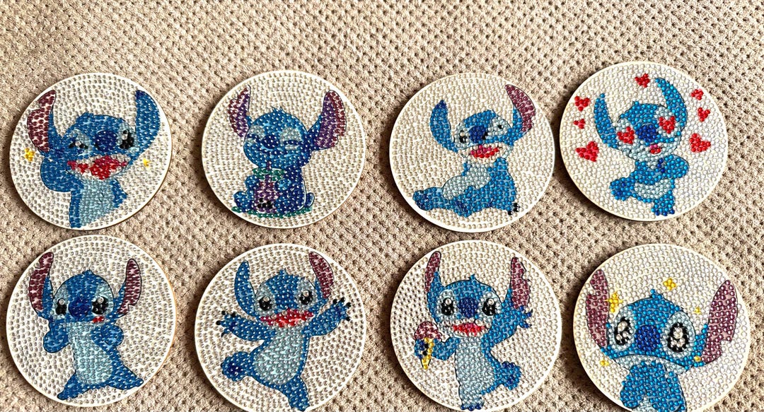 Disney Stitch Completed Diamond Art Coasters - Set of 8 - Sealed - Etsy
