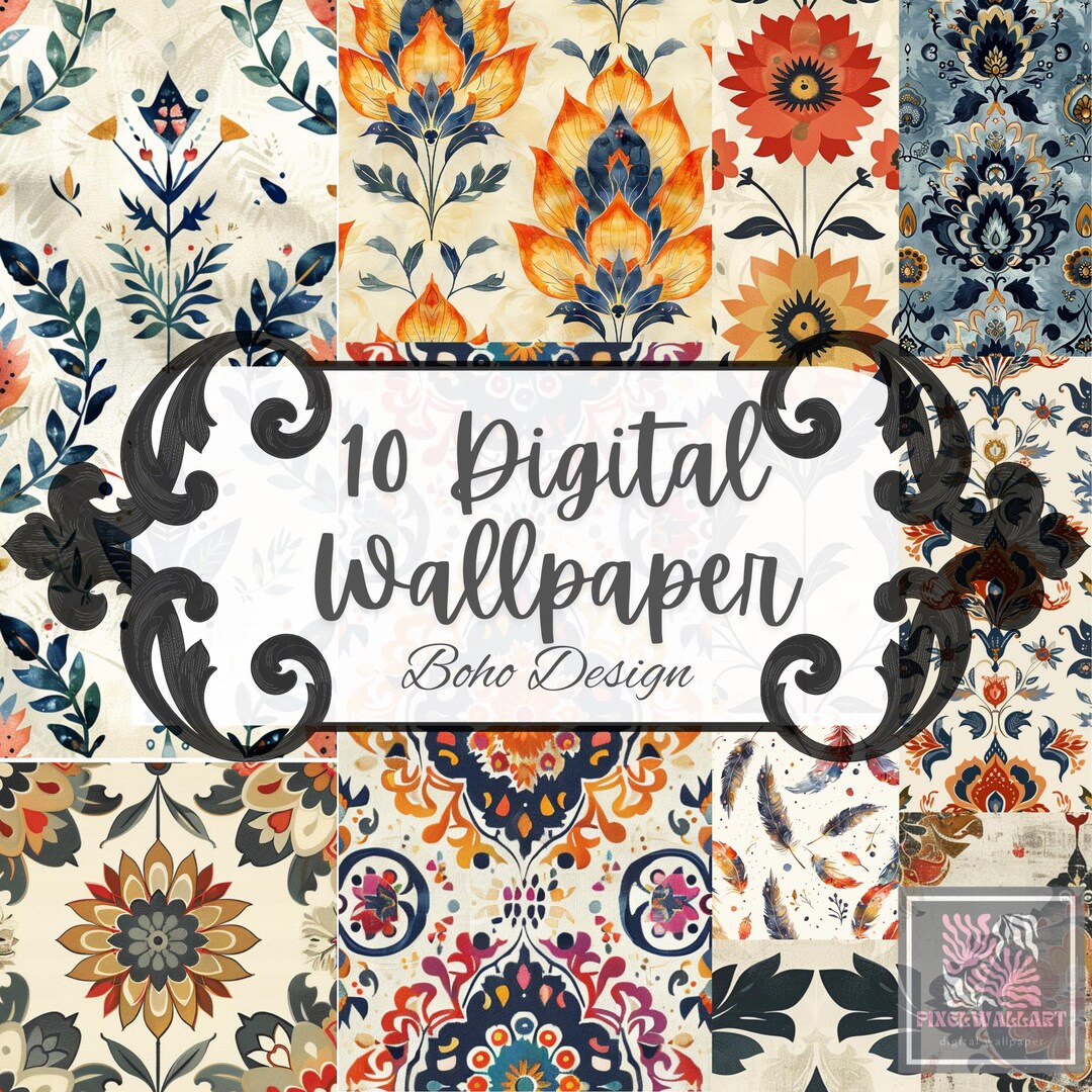 Boho Pattern Wallpaper, Boho Screensaver Background, Aesthetic Pattern ...