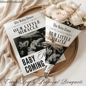 New Baby Announcement Newspaper | Canva Large Newspaper Pregnancy ...
