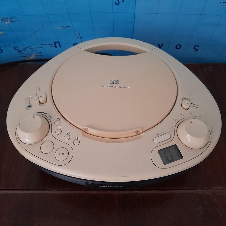 Philips Rare Vintage CD Player AM FM Radio Retro Portable Stereo AZ202 ...