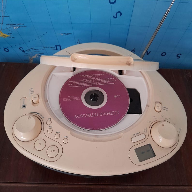 Philips Rare Vintage CD Player AM FM Radio Retro Portable Stereo AZ202 ...