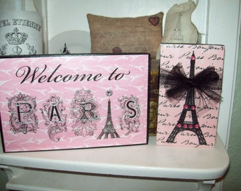 Paris pink decor | Etsy