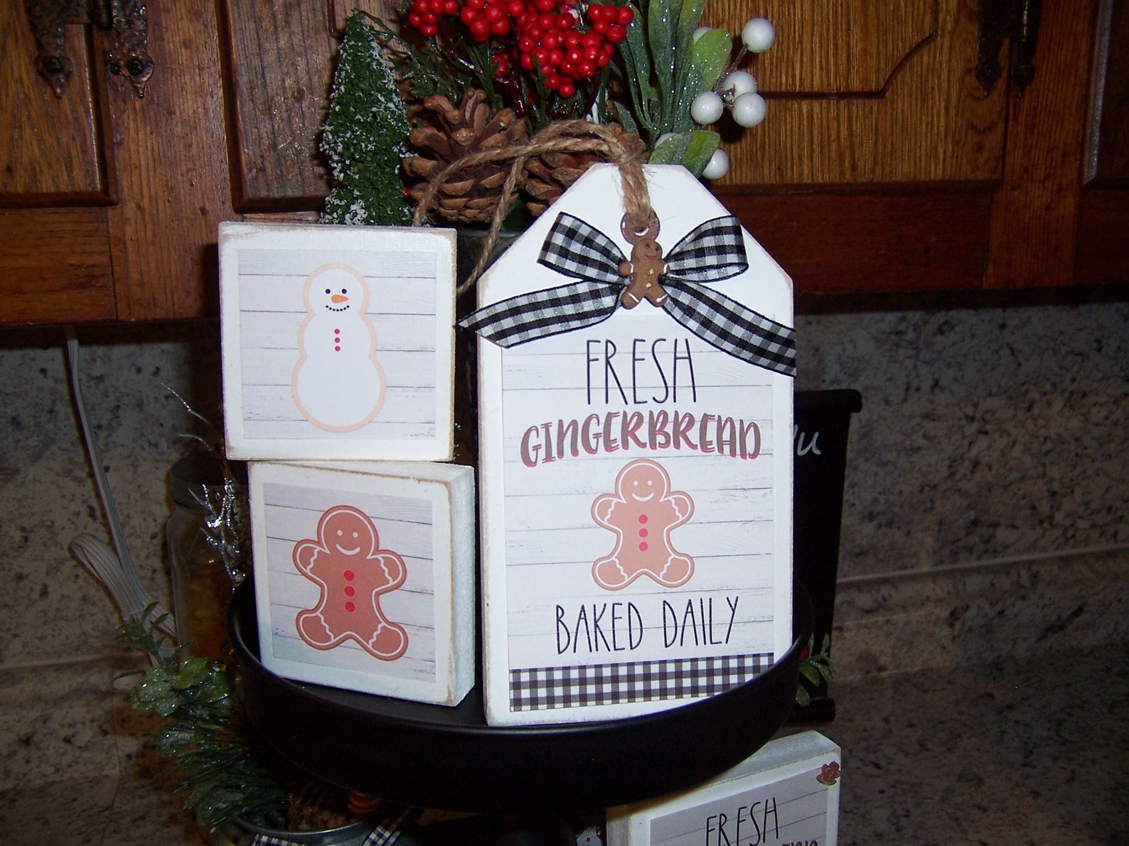Gingerbread Signs Christmas Signs Gingerbread Tiered Tray - Etsy