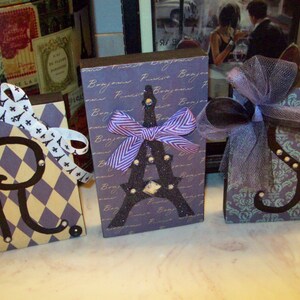 Purple PARIS Letter Blocks, Paris Decor, Paris Party Decor, Paris Theme ...