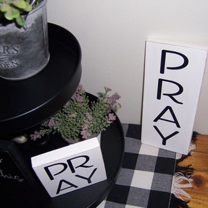 Pray Sign, Religious Tiered Tray, Gods Got This Sign, Inspirational ...