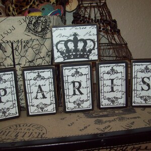 Small Black and White Paris Blocks Crown, PARIS Decor, FRENCH Country ...