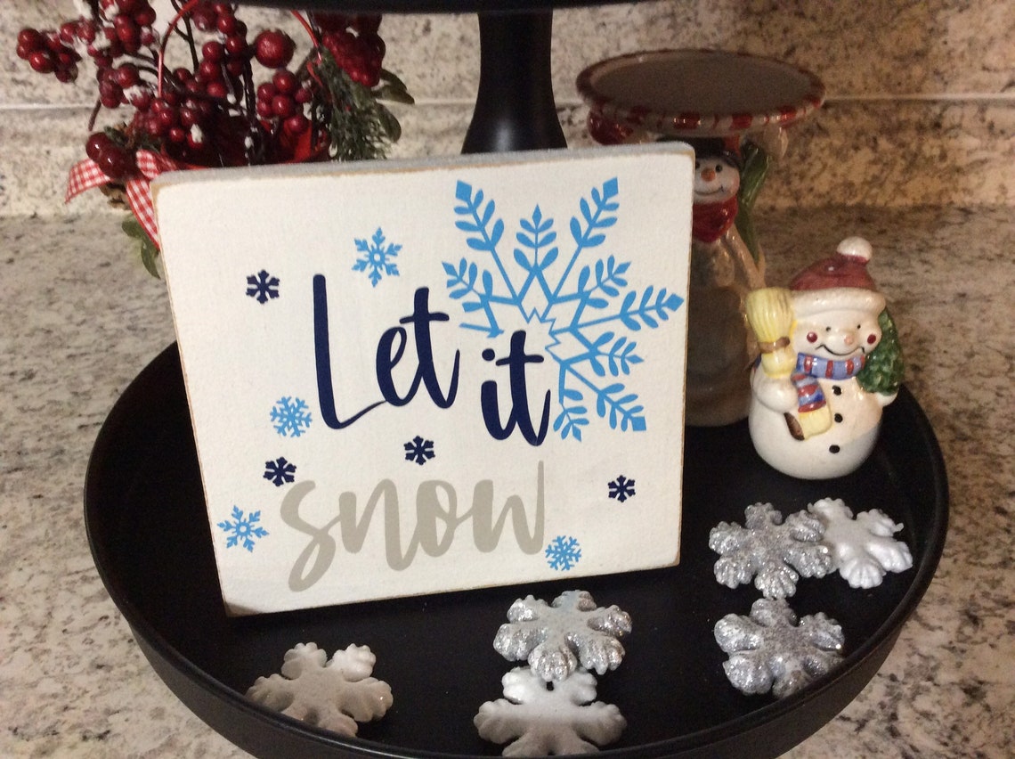 Winter Signs Cozy Sign Tiered Tray Decor Snowflakes Winter - Etsy