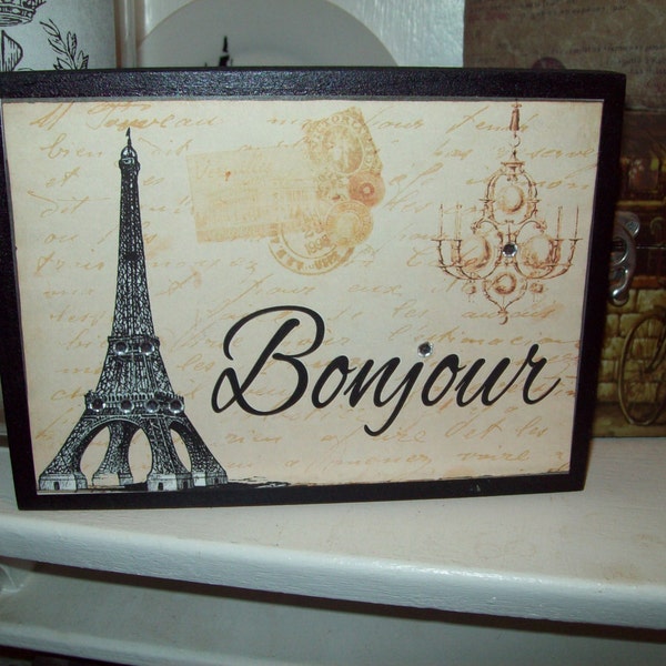 Bonjour Sign - Etsy