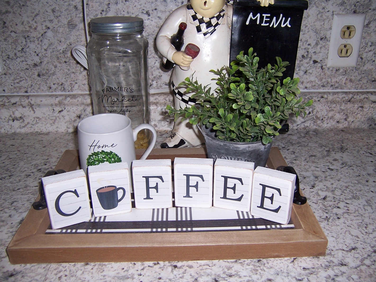Coffee Blocks Coffee Signs Kitchen Tray Decor Farmhouse - Etsy