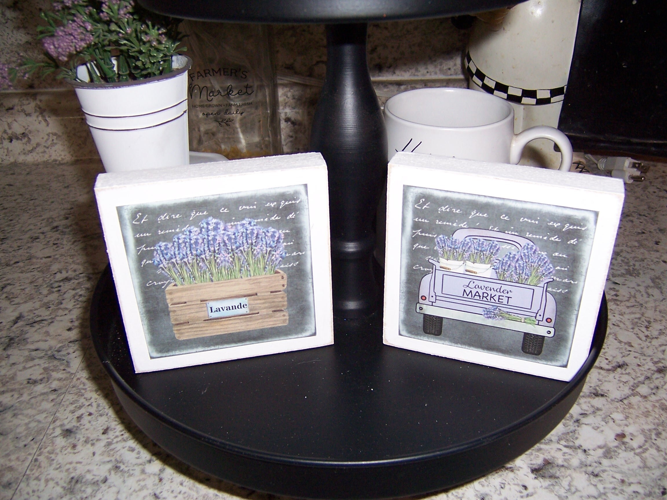 Lavender Farmhouse Lavender Signs Tiered Tray Decor - Etsy