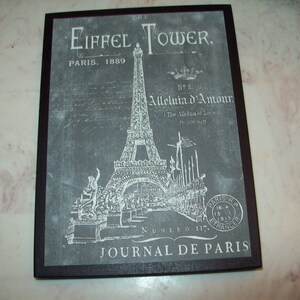 Chalkboard Look Eiffel Tower Sign, Paris Decor, Tiered Tray Decor ...