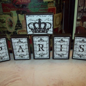 Small Black and White Paris Blocks Crown, PARIS Decor, FRENCH Country ...