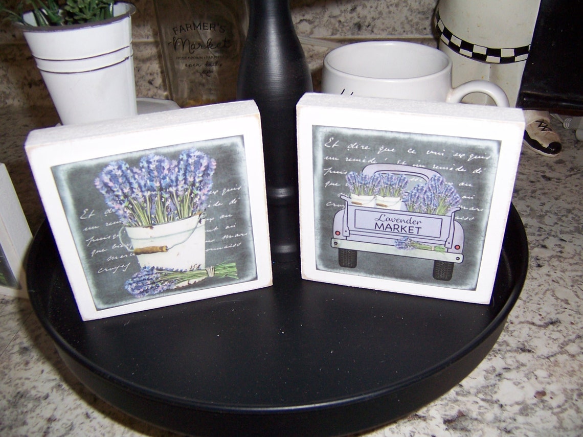 Lavender Farmhouse Lavender Signs Tiered Tray Decor - Etsy