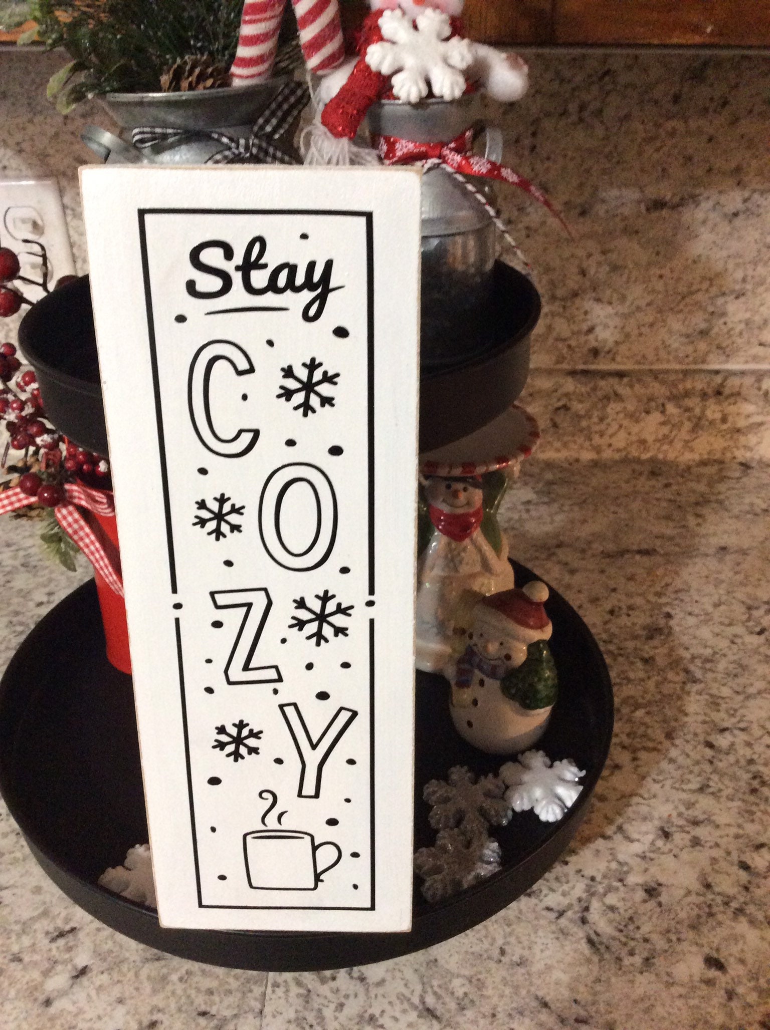 Winter Signs Cozy Sign Tiered Tray Decor Snowflakes Winter - Etsy