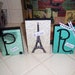 Teal and Black Paris Letter Blocks,eiffel Tower,paris Decor,paris Theme ...