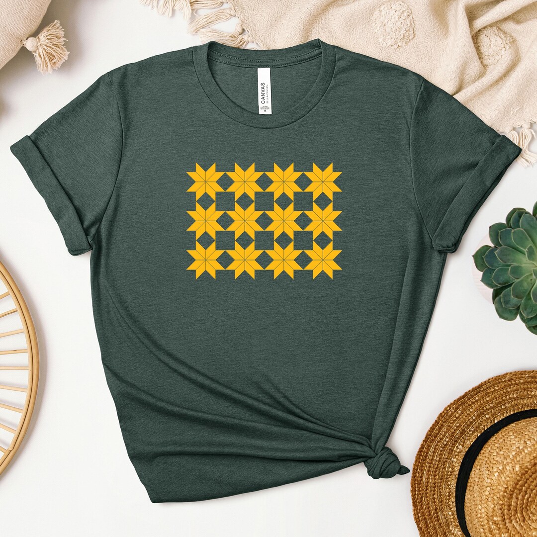 Star Pattern T-shirt, Quilt Pattern Blocks, Gift for Quilters, Sewing ...