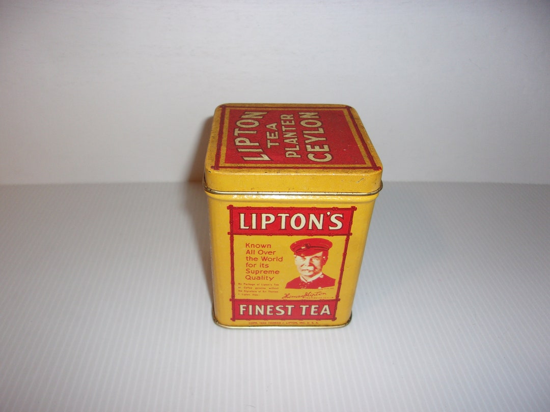 Lipton Tea Metal Tin Container - Vintage Reproduction, Storage, Patina ...