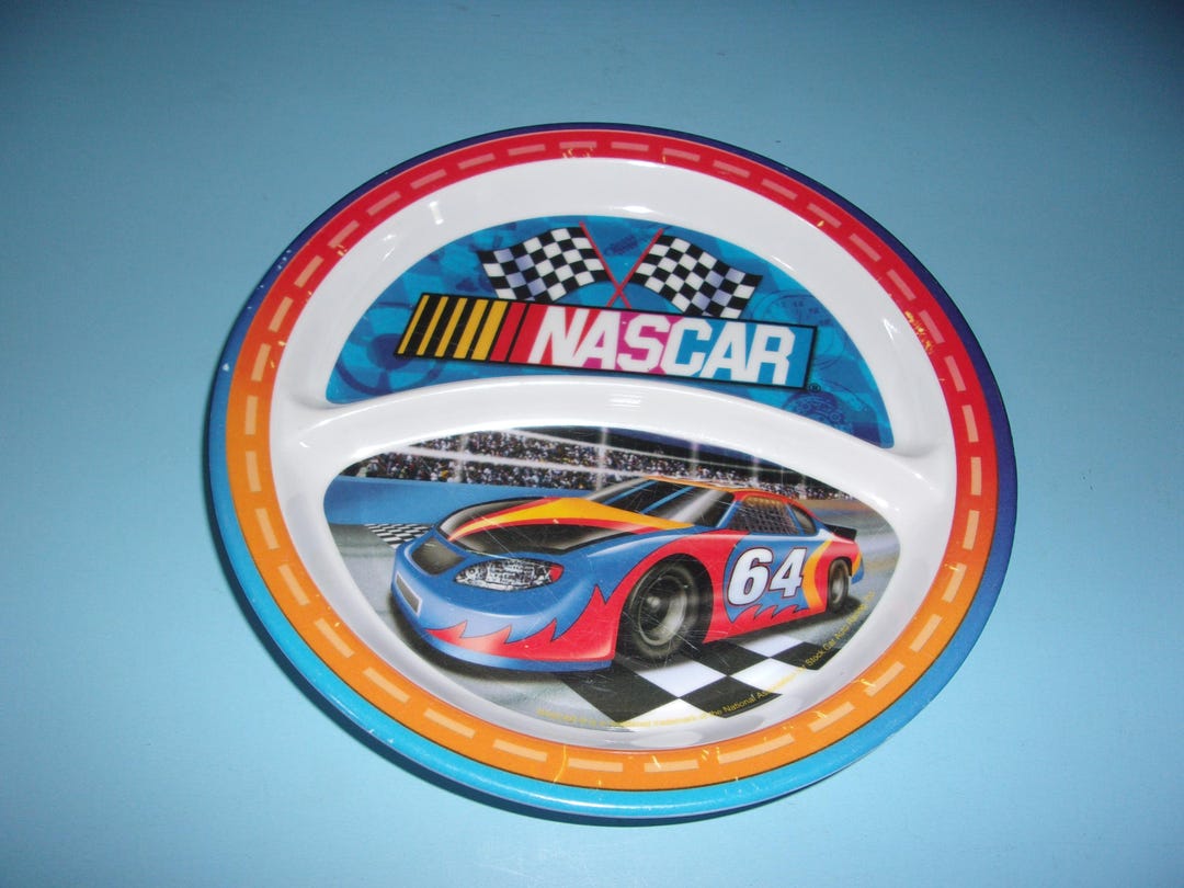 Vintage NASCAR Theme Child's Melamine Plate, ZAK! Brand, Divided ...