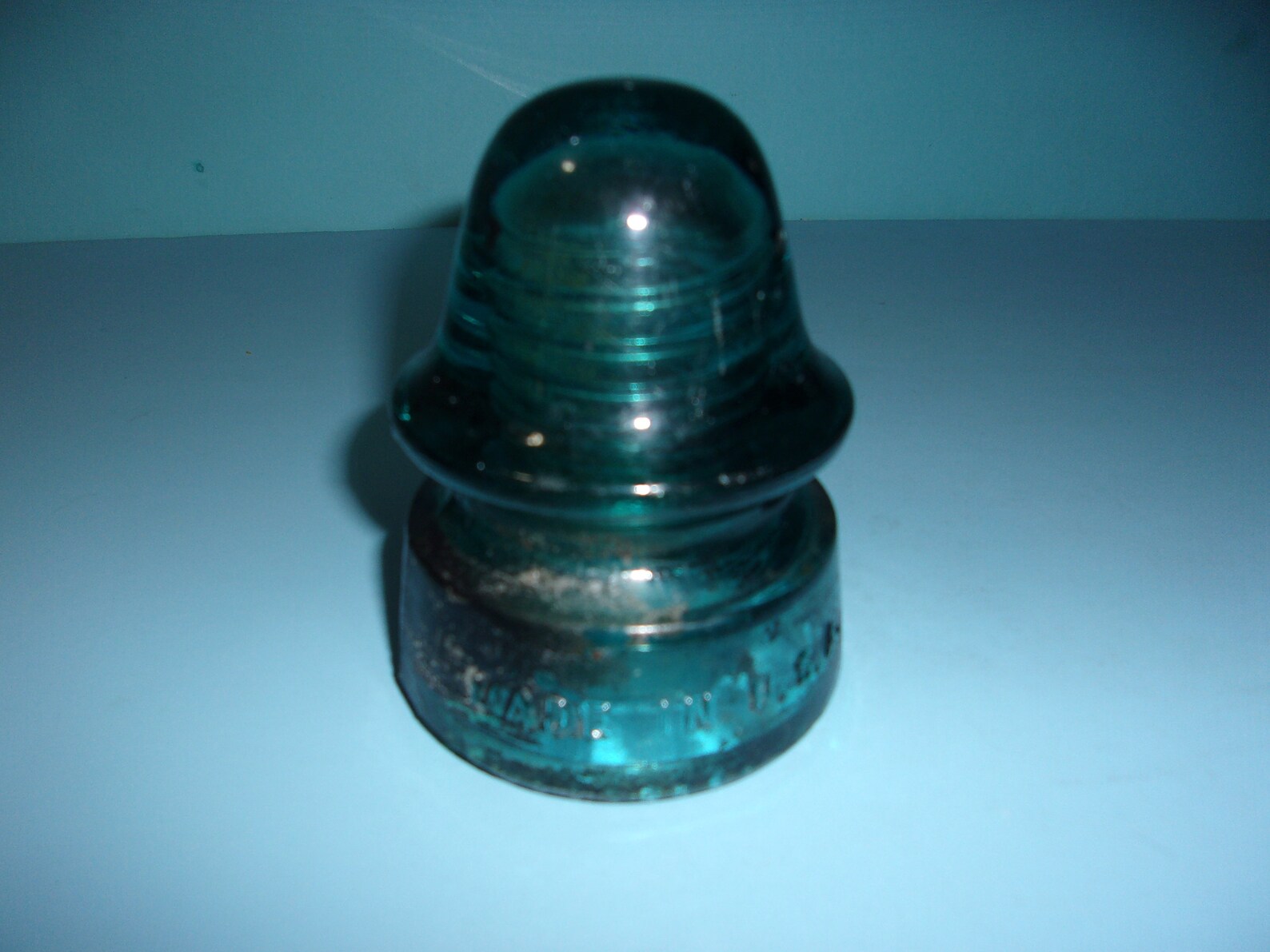 Vintage Glass Insulator, Hemingray 19, Blue Color, Electrical Insulator ...