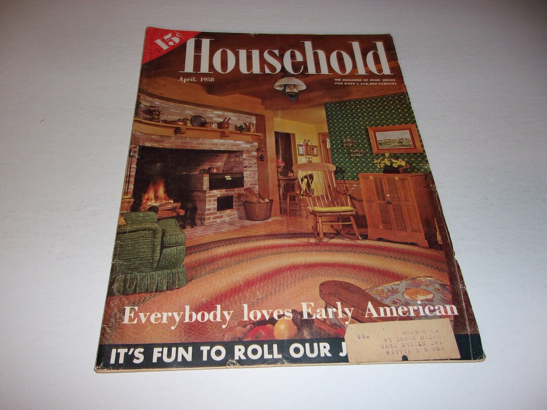 Vintage Household Magazine April 1958 - 1958 Chevy Car Ad, Fashion ...