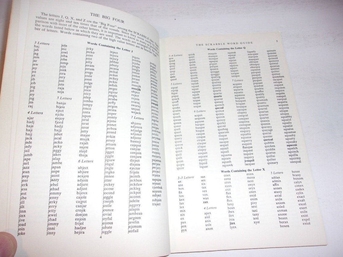 Vintage 1953 the Scrabble Word Guide, 30,000 Words, Softcover, Games ...