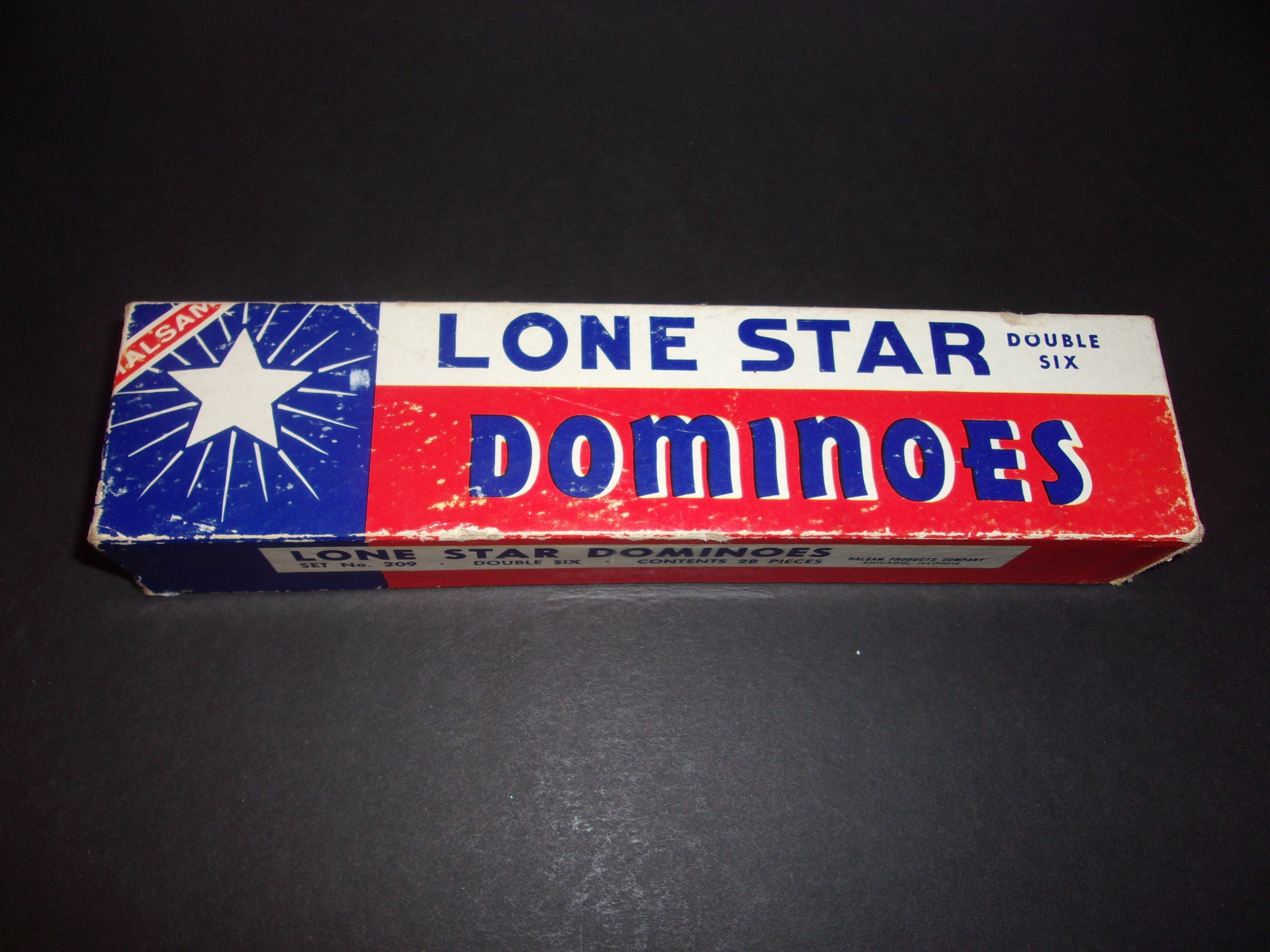 Vintage Lone Star Dominoes by Halsam in Original Box - Missing ...