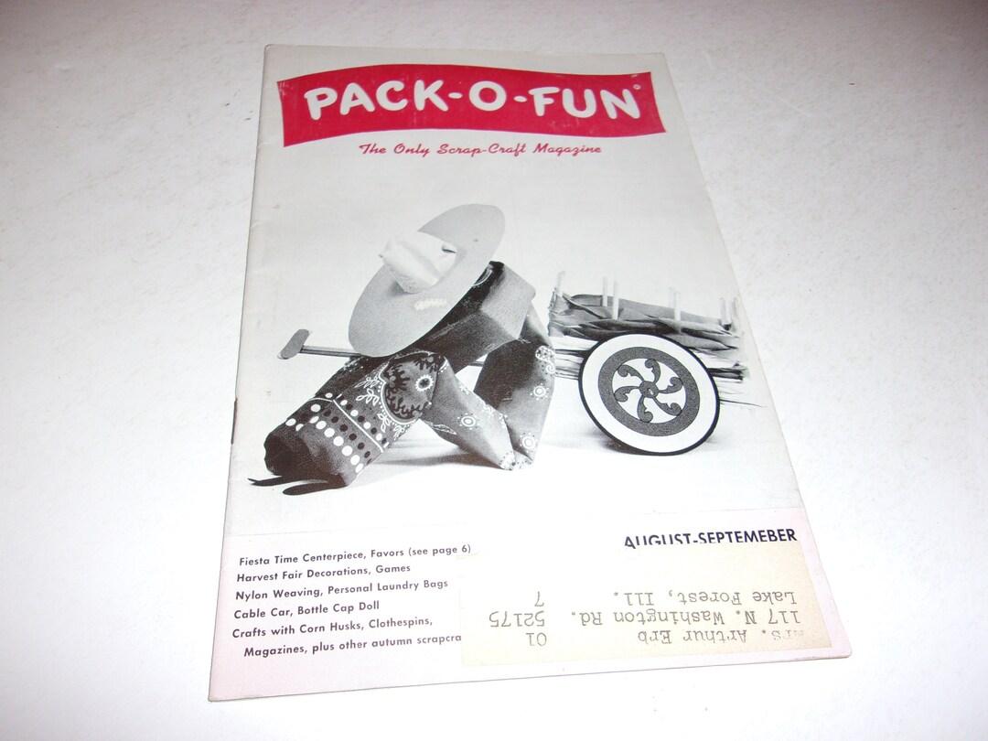 Vintage Pack-o-fun Magazine August-september 1961 Kids Crafts, Art ...