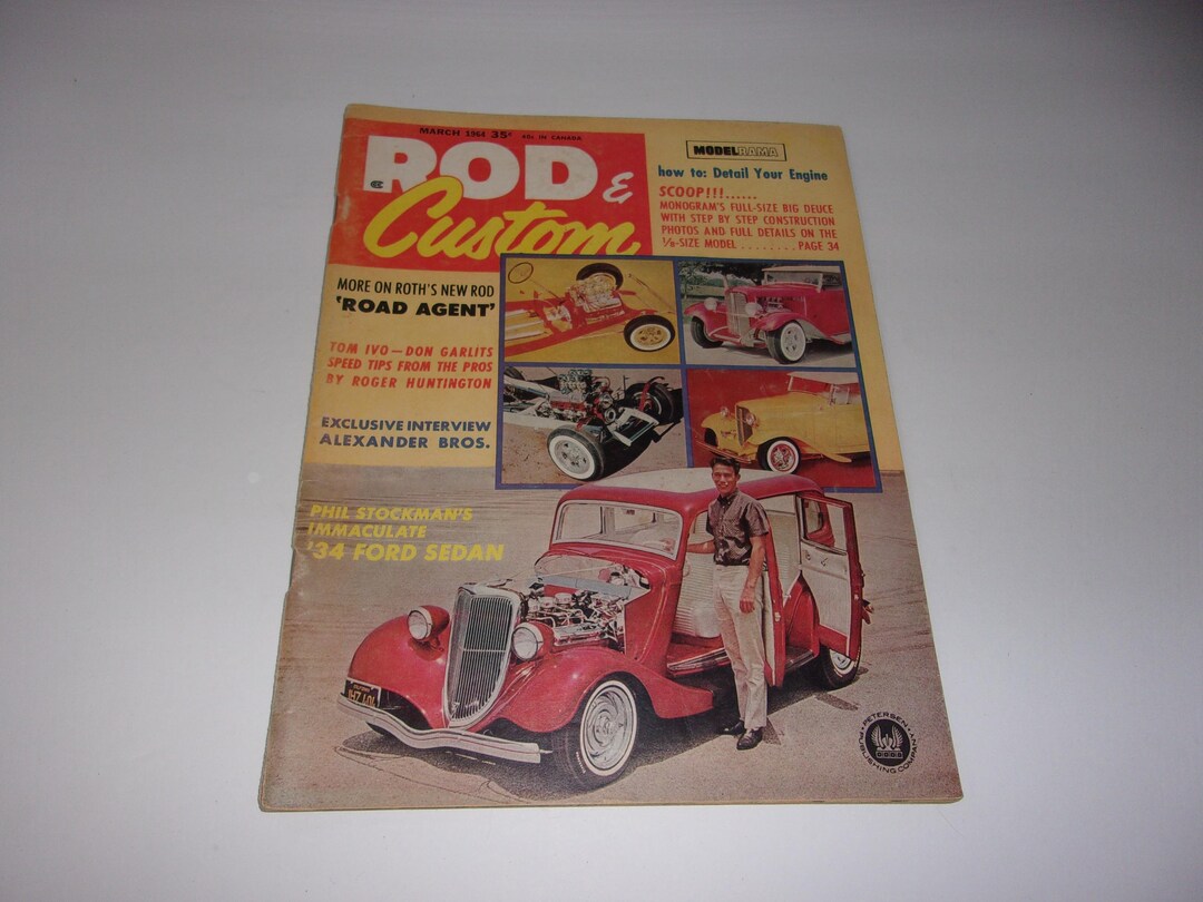 Vintage Rod & Custom Magazine March 1964 Ed Roth's Road Agent, Hot Rods ...