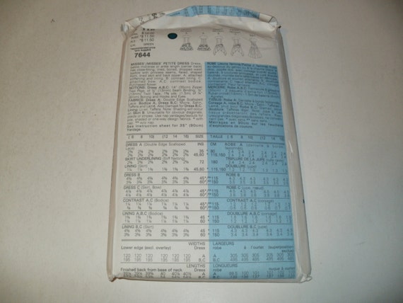 Vintage 1989 Vogue Pattern Uncut Sewing Pattern 7644 … - Gem