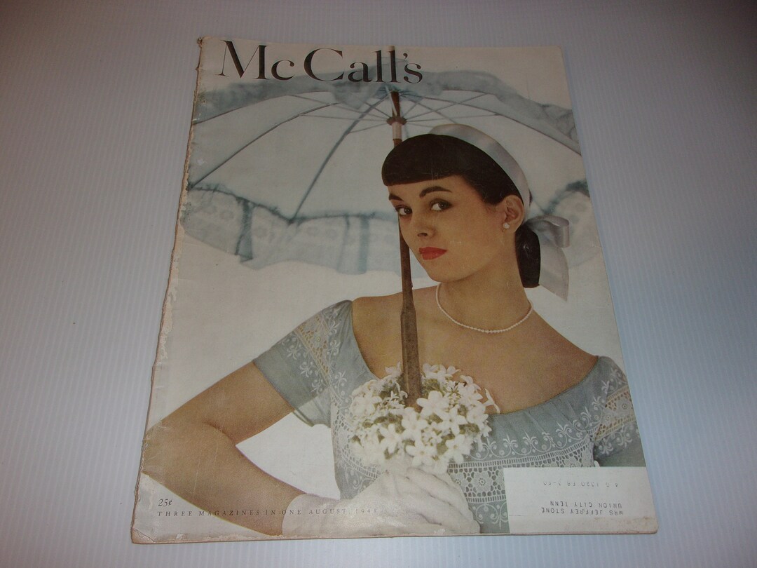 Vintage Mccall's Magazine August 1948 - Retro 1940's Fashion, Art ...