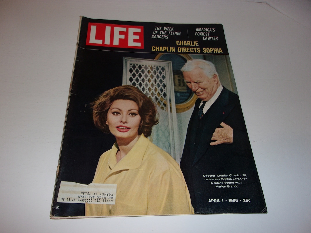 Vintage Life Magazine April 1, 1966 - Sophia & Charlie Chaplin Cover ...