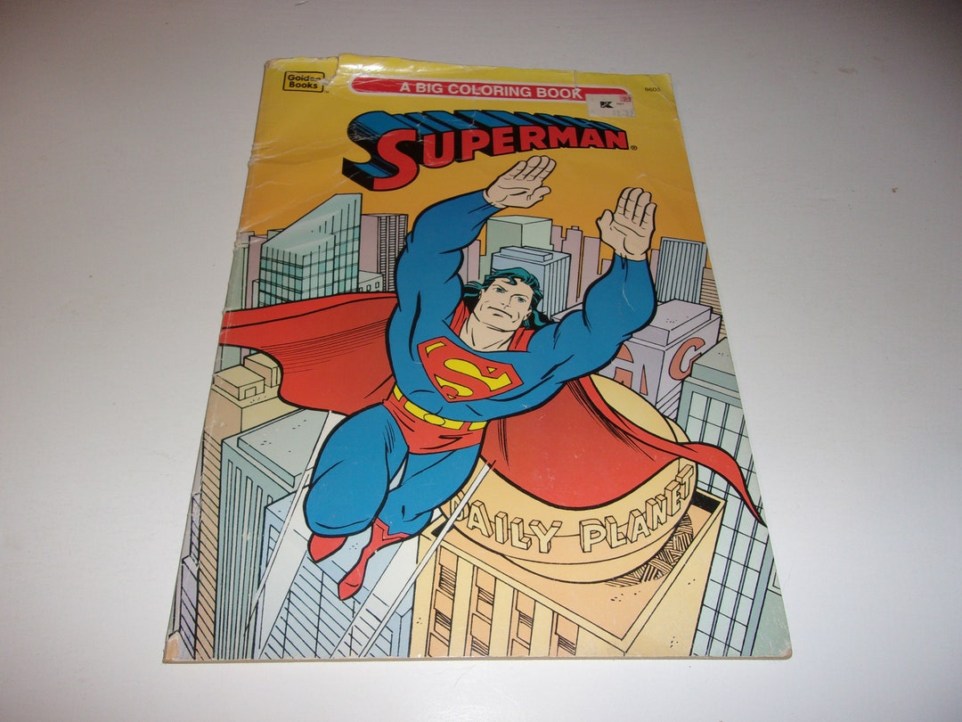 Superman Coloring Book, Vintage 1995 Collectible, Golden Books ...