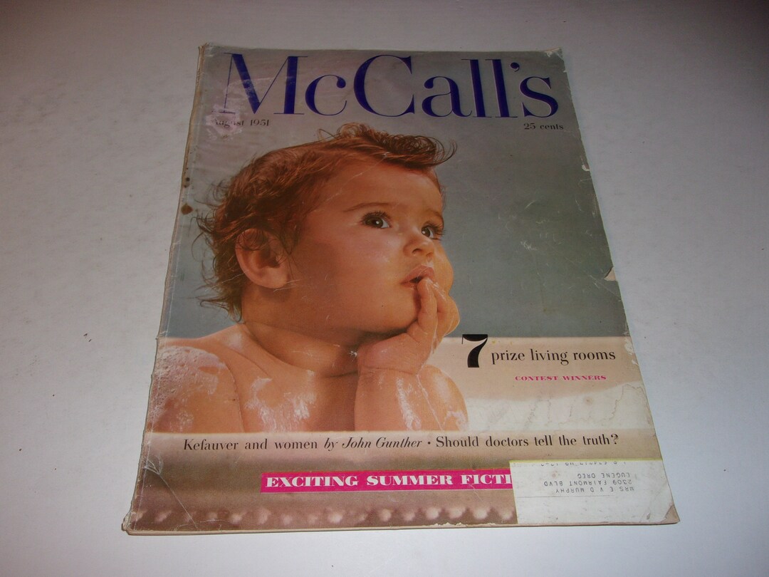 Vintage Mccall's Magazine August 1951 - Child on Cover, Betsy Mccall ...
