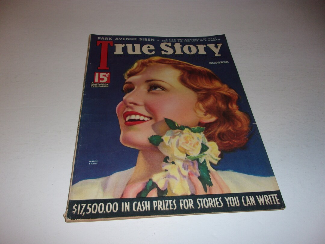 Vintage True Story Magazine October 1935 Park Avenue Siren, Art ...