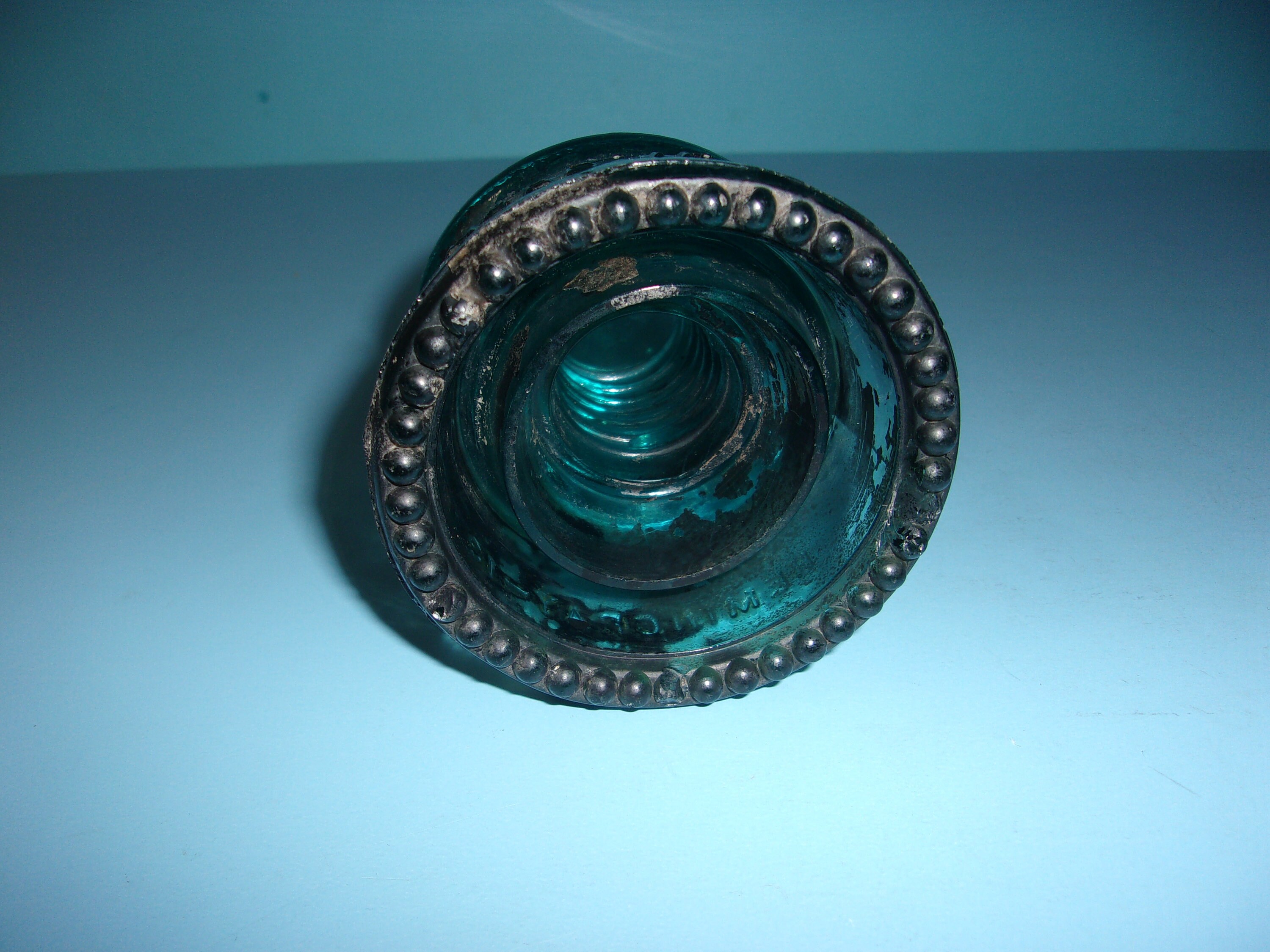 Vintage Glass Insulator, Hemingray 19, Blue Color, Electrical Insulator ...