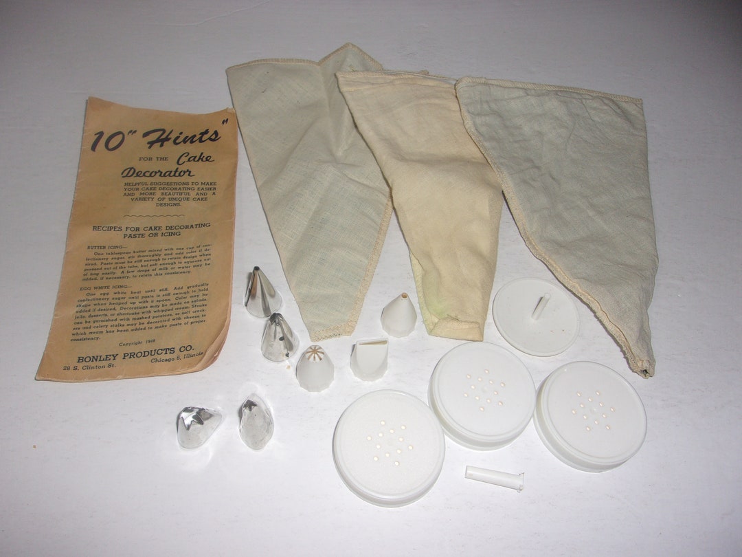 Vintage 1948 Bonley Products Cake Decorator Pieces With Instructions ...