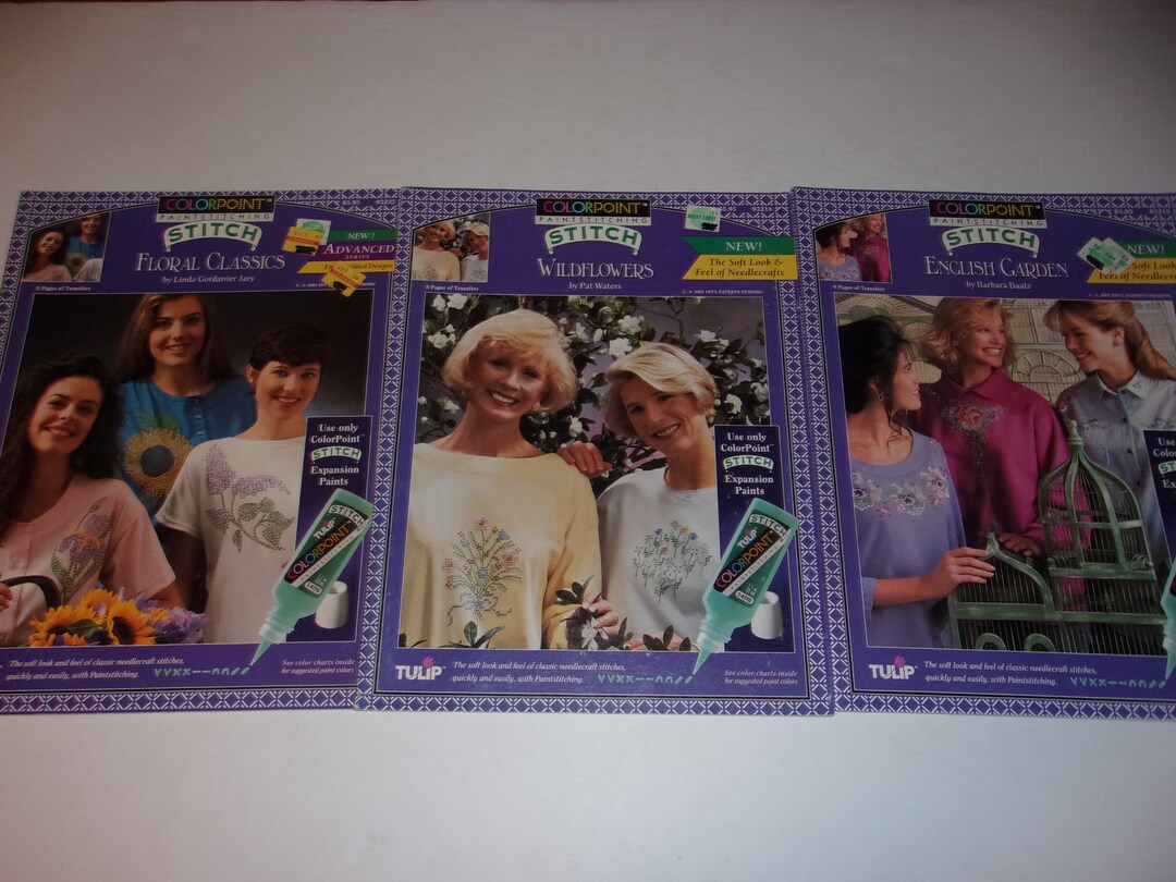Group of New Colorpoint Paint Stitching Pattern Books, 8 Pages of ...