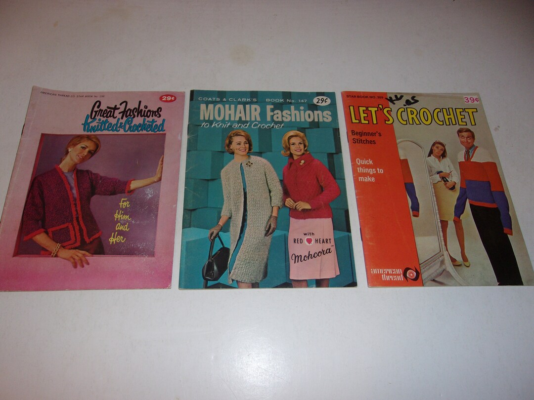 Group of Knitting & Crochet Pattern Booklets - Vintage 1964, Crochet ...