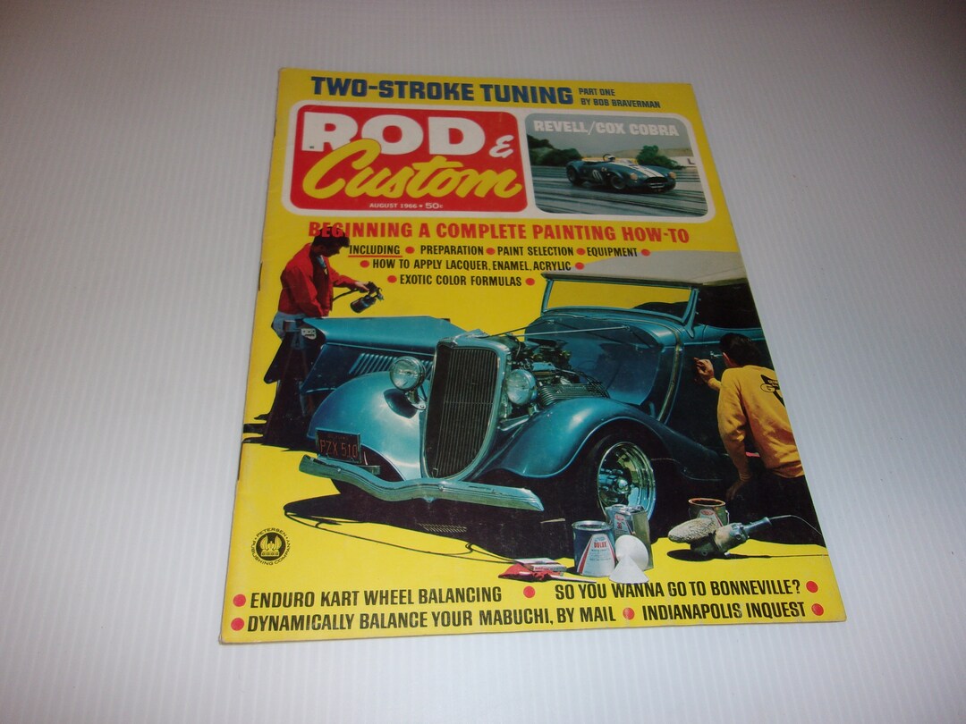 Vintage Rod & Custom Magazine August 1966 - Painting How-to, Hot Rods ...