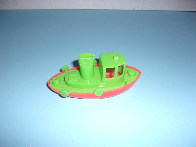 Vintage 1950's-60's Plastic Tugboat Toy Made in USA | Etsy