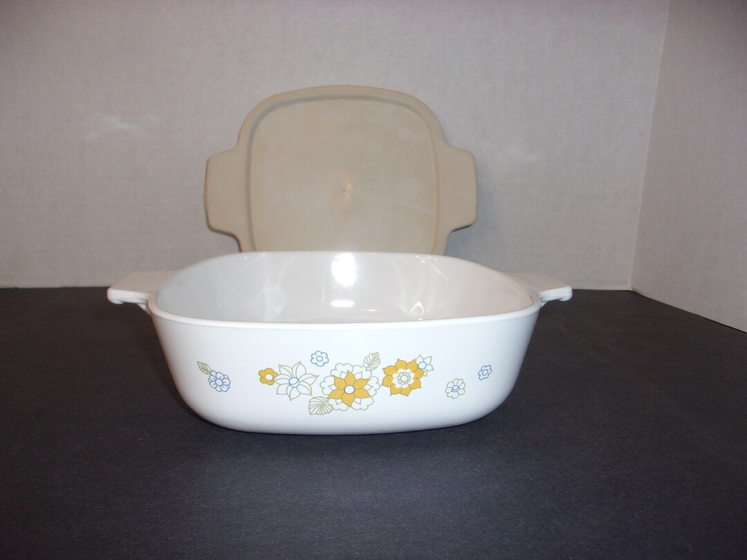 Vintage Corning Ware Floral Bouquet 1 Quart Container With Plastic Lid ...