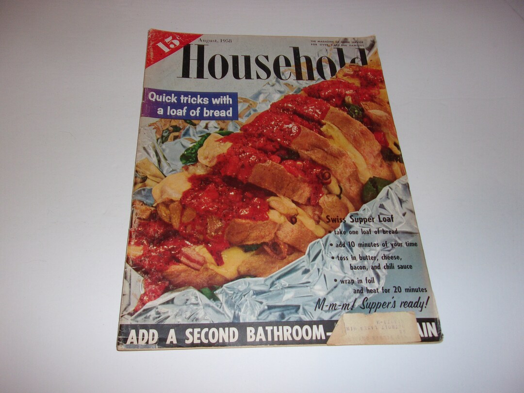 Vintage Household Magazine August 1958 - Fashion, Retro Vintage Ads ...