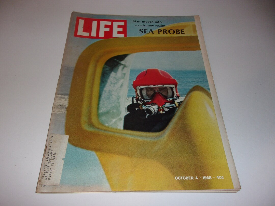 Vintage Life Magazine October 4, 1968 - Sea Probe Cover, Vintage Car ...