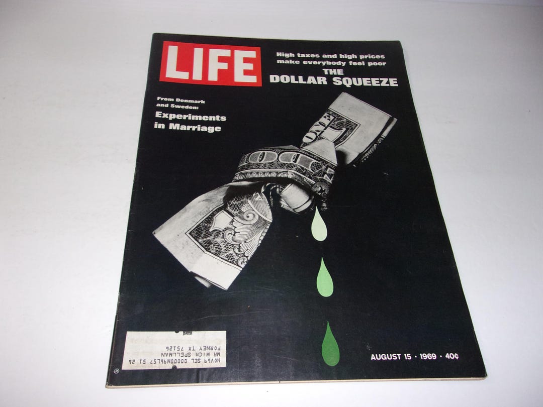 Vintage Life Magazine August 15, 1969, the Dollar Squeeze, Collectible ...