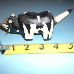 Wooden Bobblehead and Tail Cow - Vintage Decorative, Wild Display, Art ...
