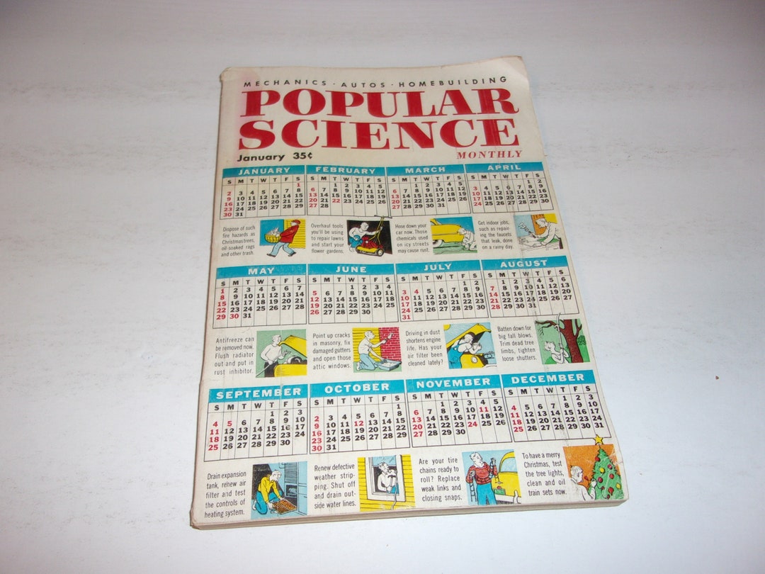 Vintage Popular Science Magazine January 1955 Calendar Cover ...