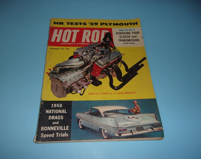 Vintage Hot Rod Magazine November 1958, Hot Rods, Garage, Paper ...