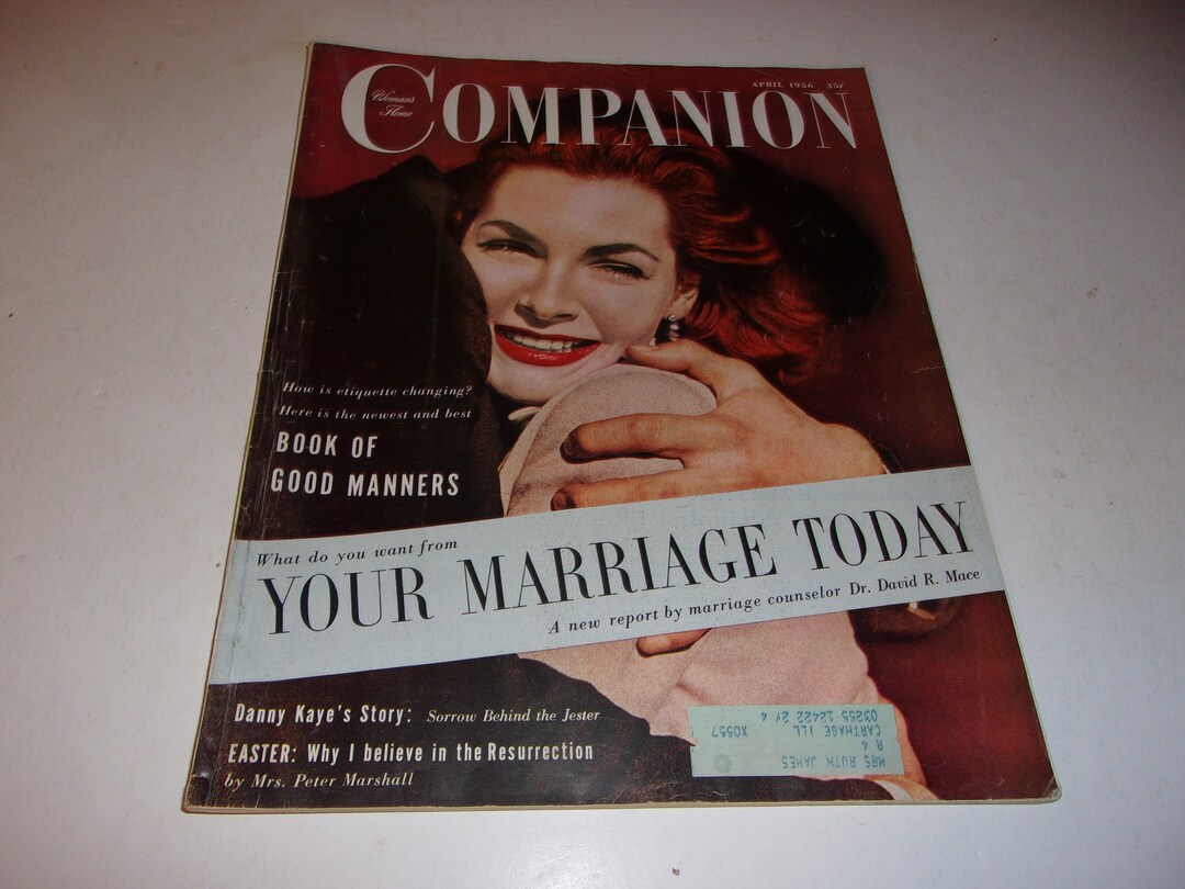 Vintage Womans Home Companion Magazine April 1956 Your Marriage Today ...