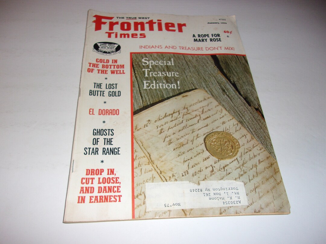 Vintage Frontier Times Magazine - January 1974, Special Treasure ...