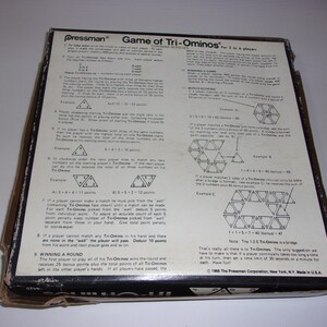 Vintage 1968 Tri-ominos the Triangle Game Collectible, Vintage Game ...